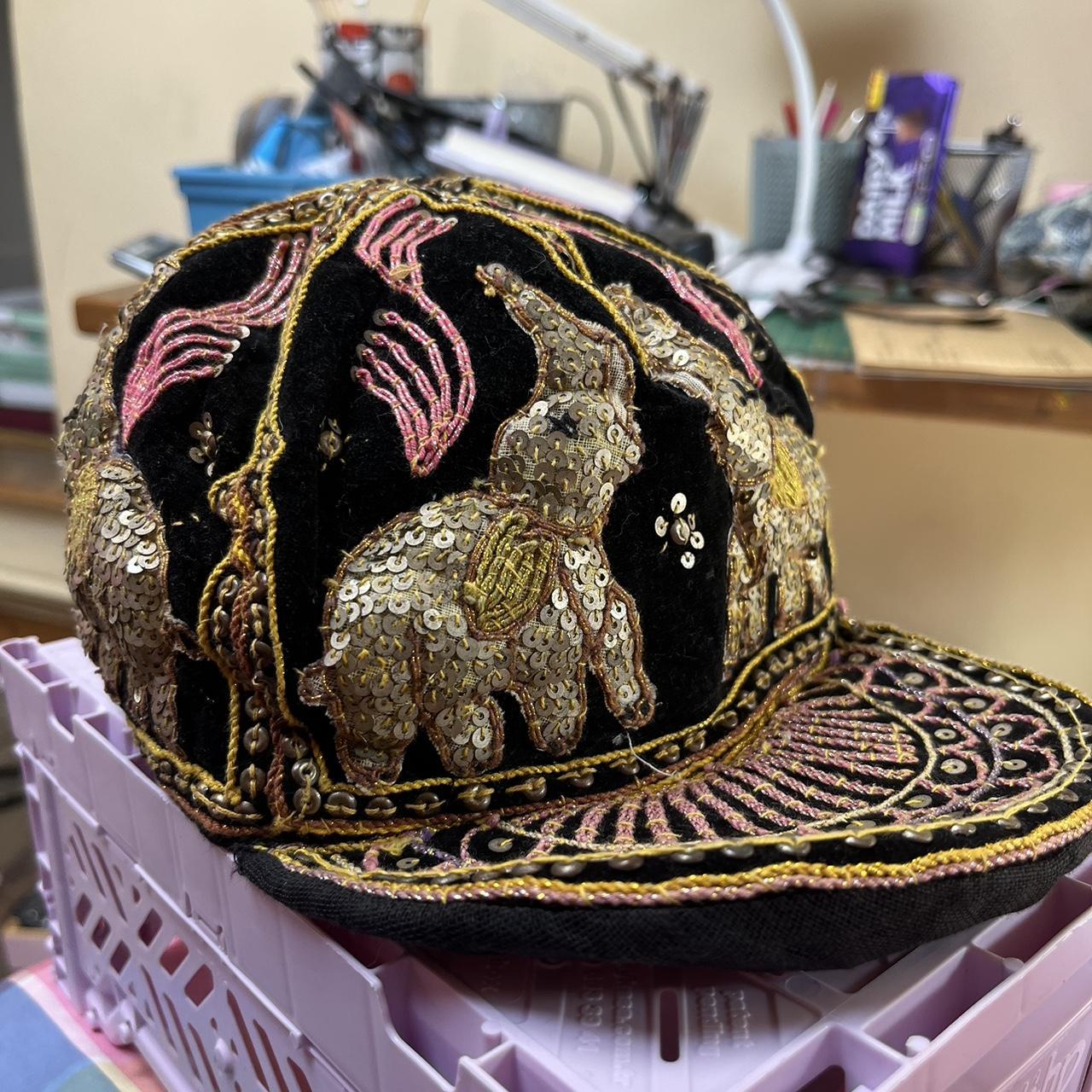 Amazing vintage Indian baseball cap. Embellished... - Depop