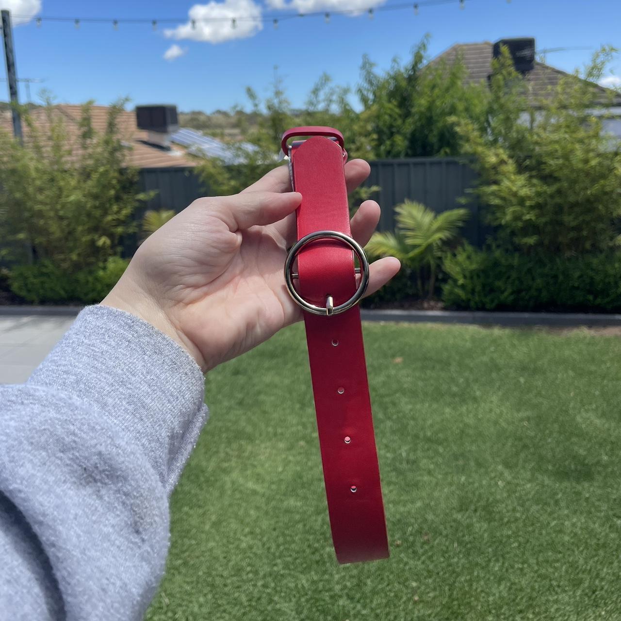 CLASSIC RED AND SILVER BELT WEAR IT UP - Depop