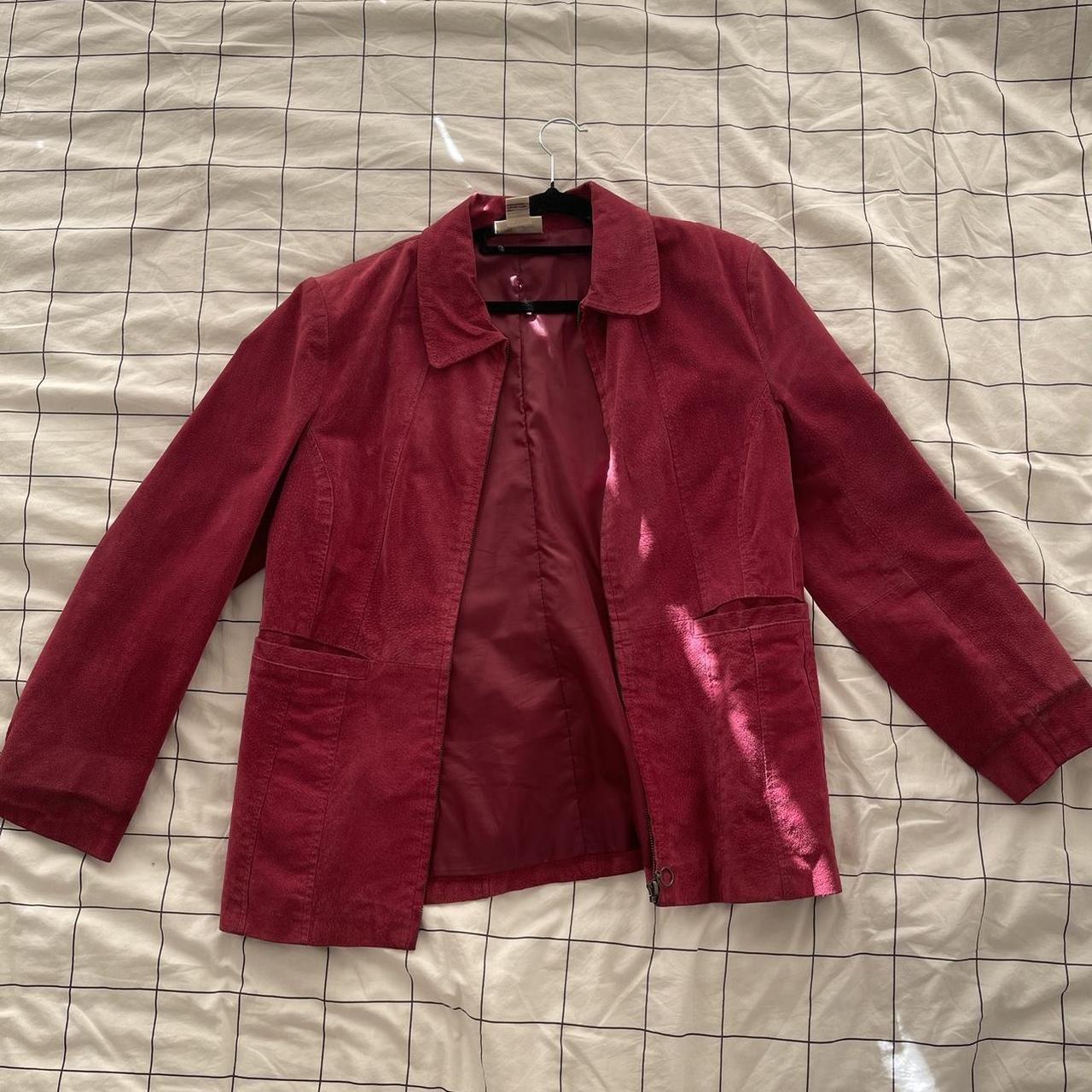 Red Millers leather suede jacket - Depop
