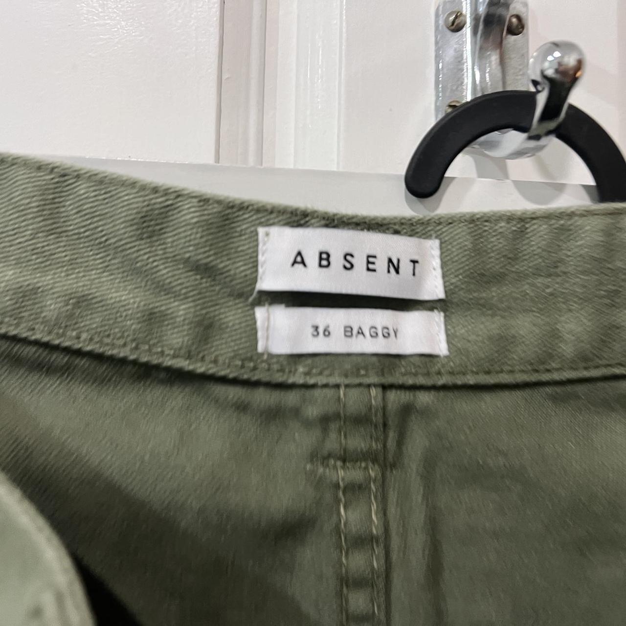 Khaki absent baggy denim cargo pants size 36 Brand... - Depop