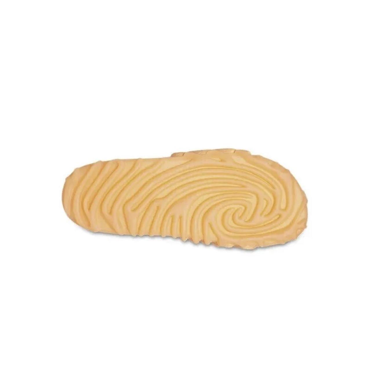 Crocs Women's Cream and Tan Slides | Depop