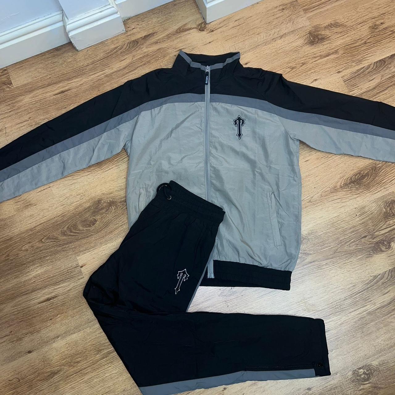 Trapstar grey / black shellsuit - size medium -... - Depop