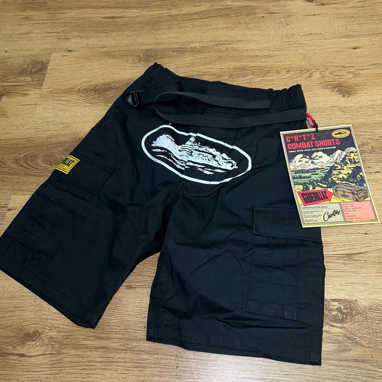 Corteiz black / white RTW tee & cargo shorts set -... - Depop