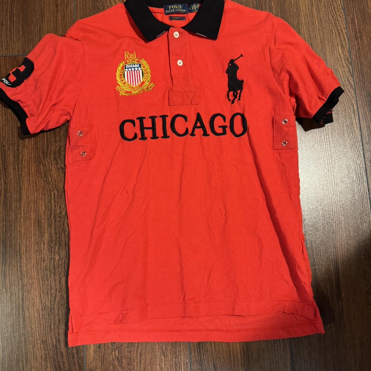 Red Chicago Chief Keef Polo Size large, fits like... - Depop