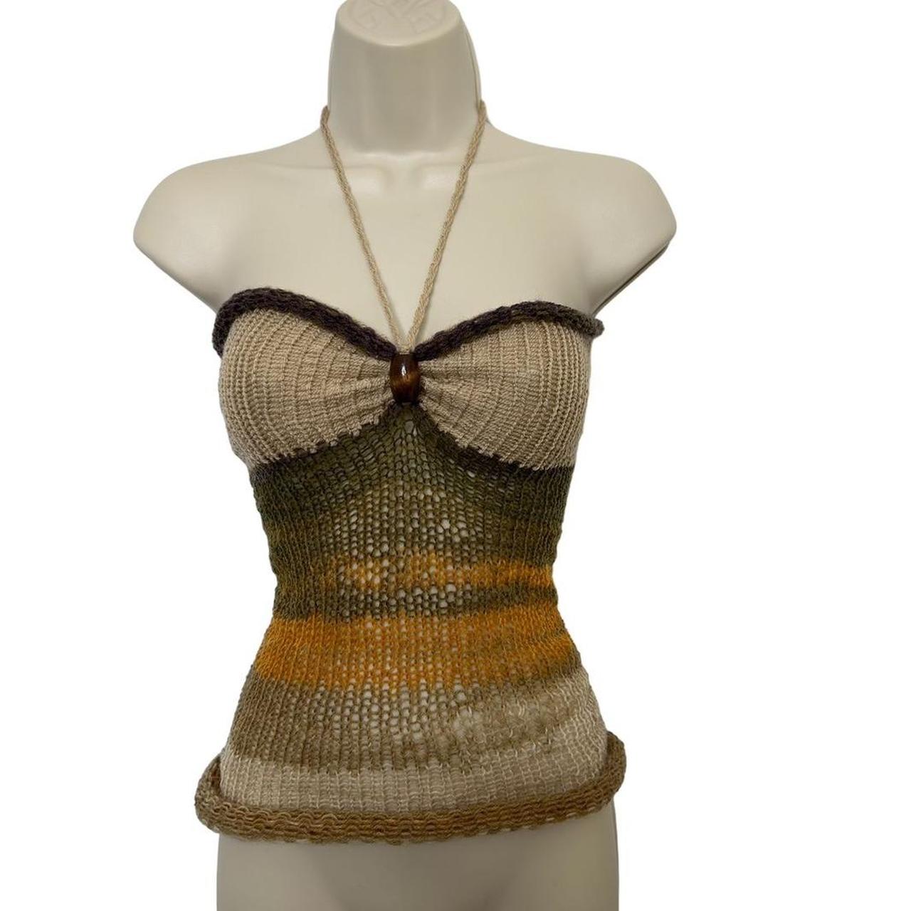 Handmade mesh knit halter neck subversive fairy cami... - Depop