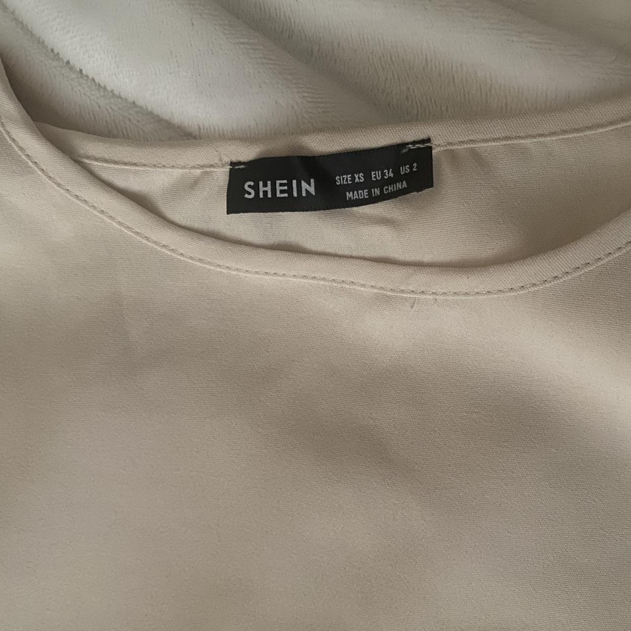 Shein beige short sleeve blouse Size XS but can also... - Depop