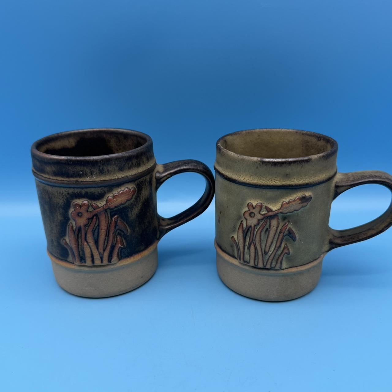 Pair Vintage Retro Handmade Tremar Pottery Stoneware... | Depop