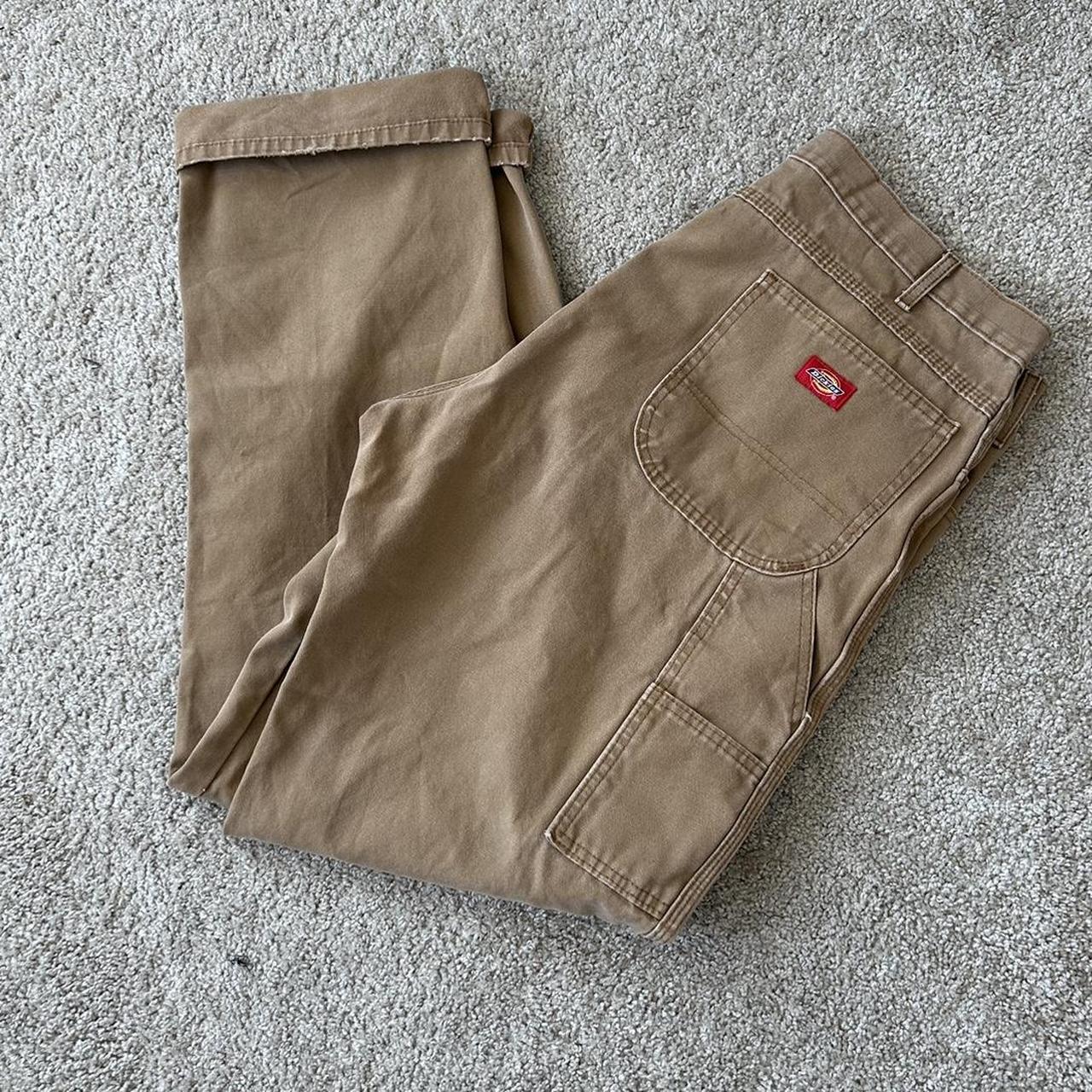 38x36 tan dickies carpenter pants great condition - Depop