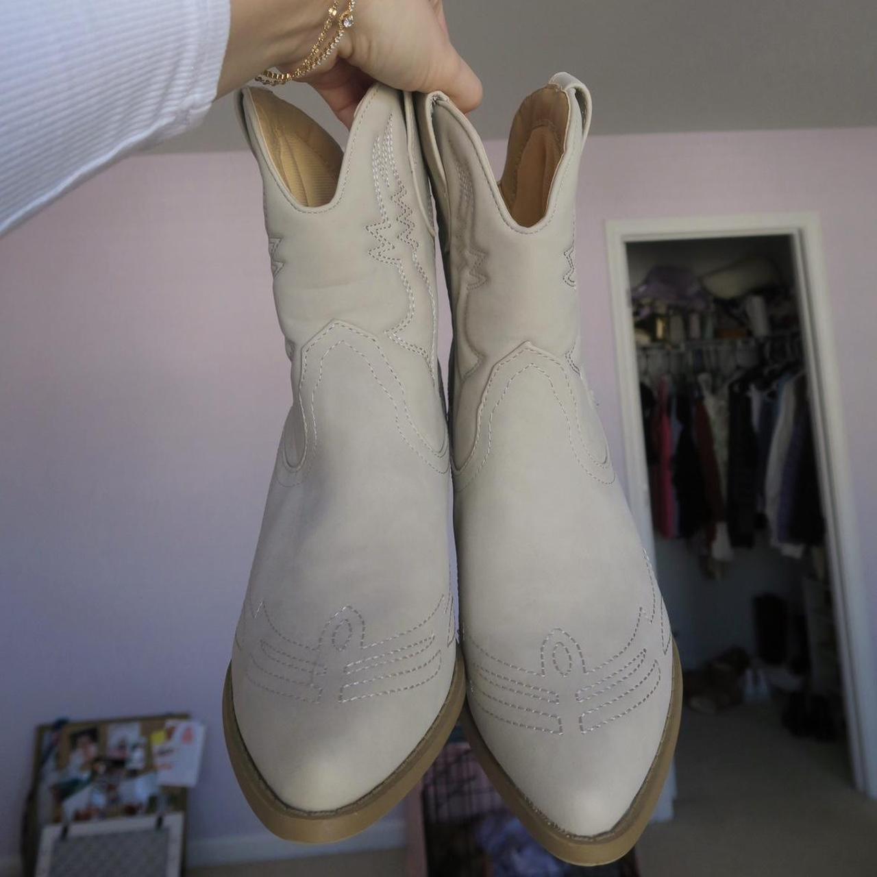 Light tan mini cowgirl boots No flaws never... - Depop