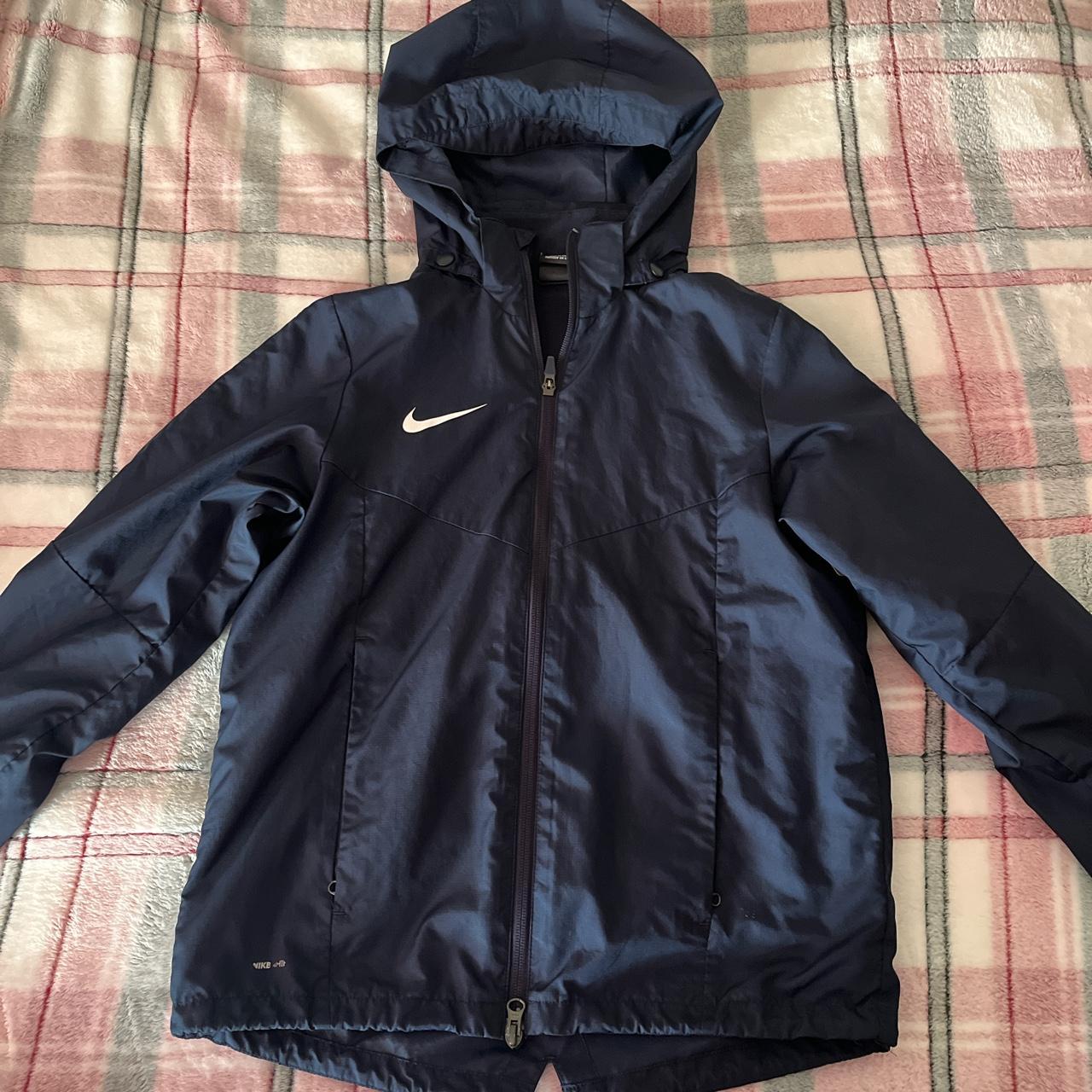 Nike navy blue wind breaker coat Still in great... - Depop