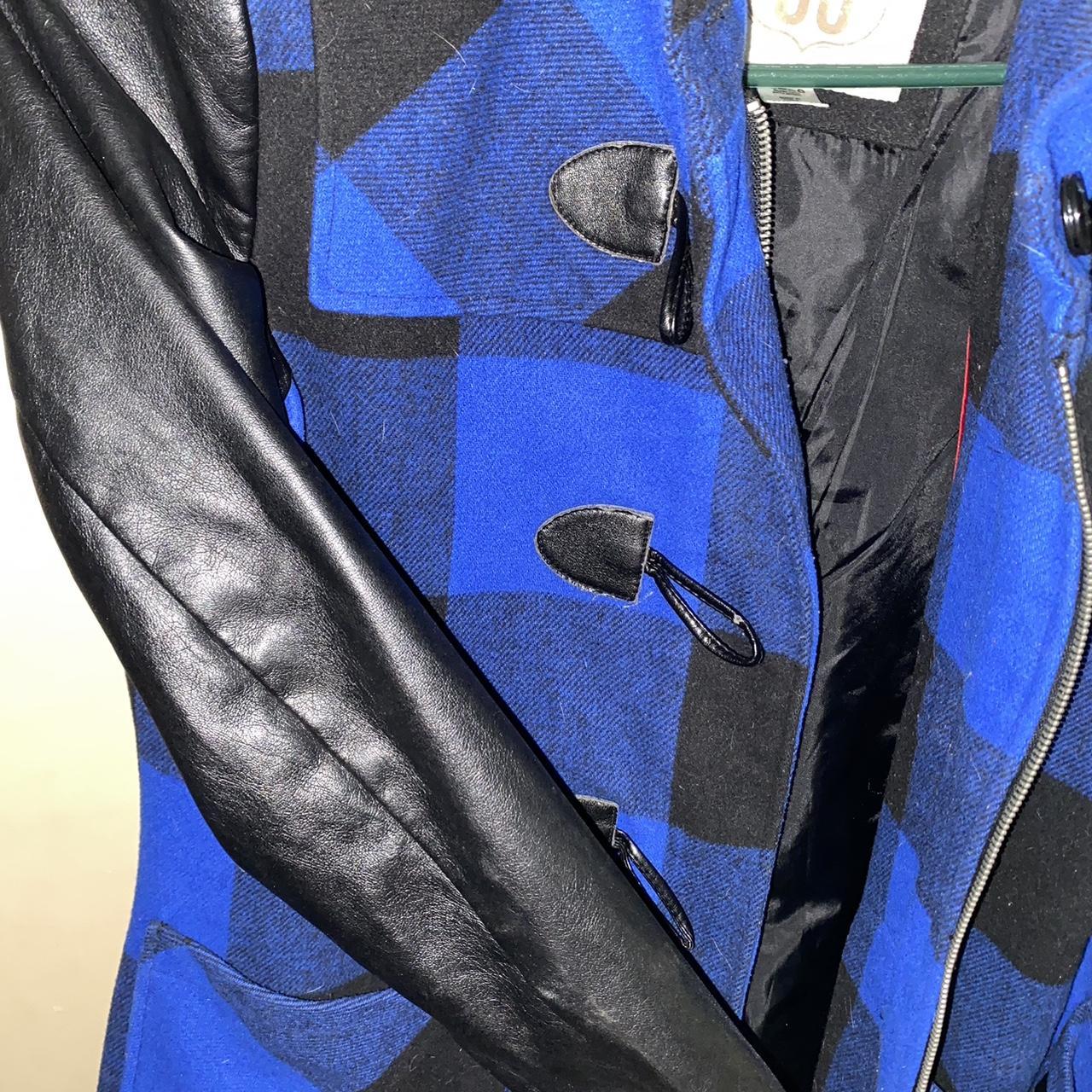 Leather Coat Route 66 Plaid Leather Coat Will be... - Depop