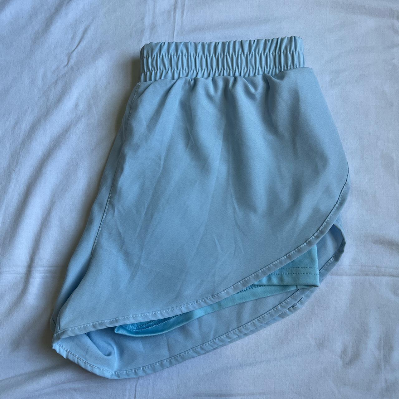 light blue workout shorts size small from shein... - Depop