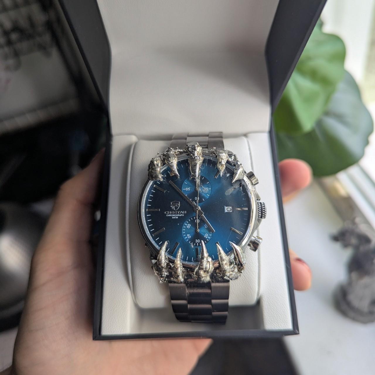 Custom watch soldered with spikes | Depop