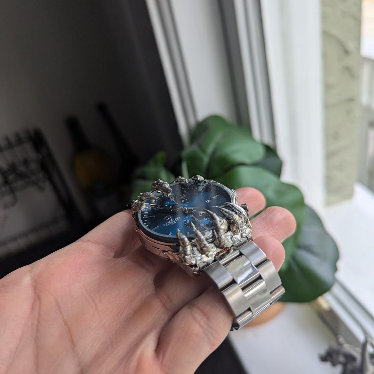 Custom watch soldered with spikes | Depop