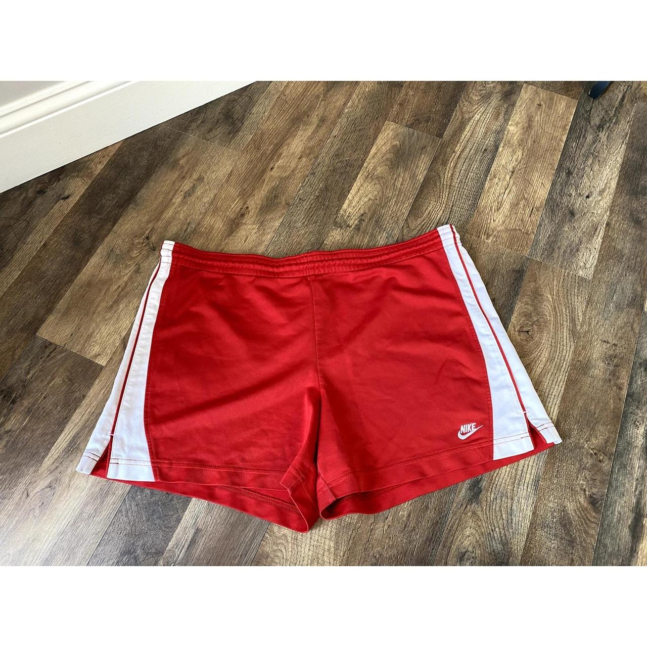 Y2K Nike Womens Red Running Shorts Sz M * Elastic... | Depop