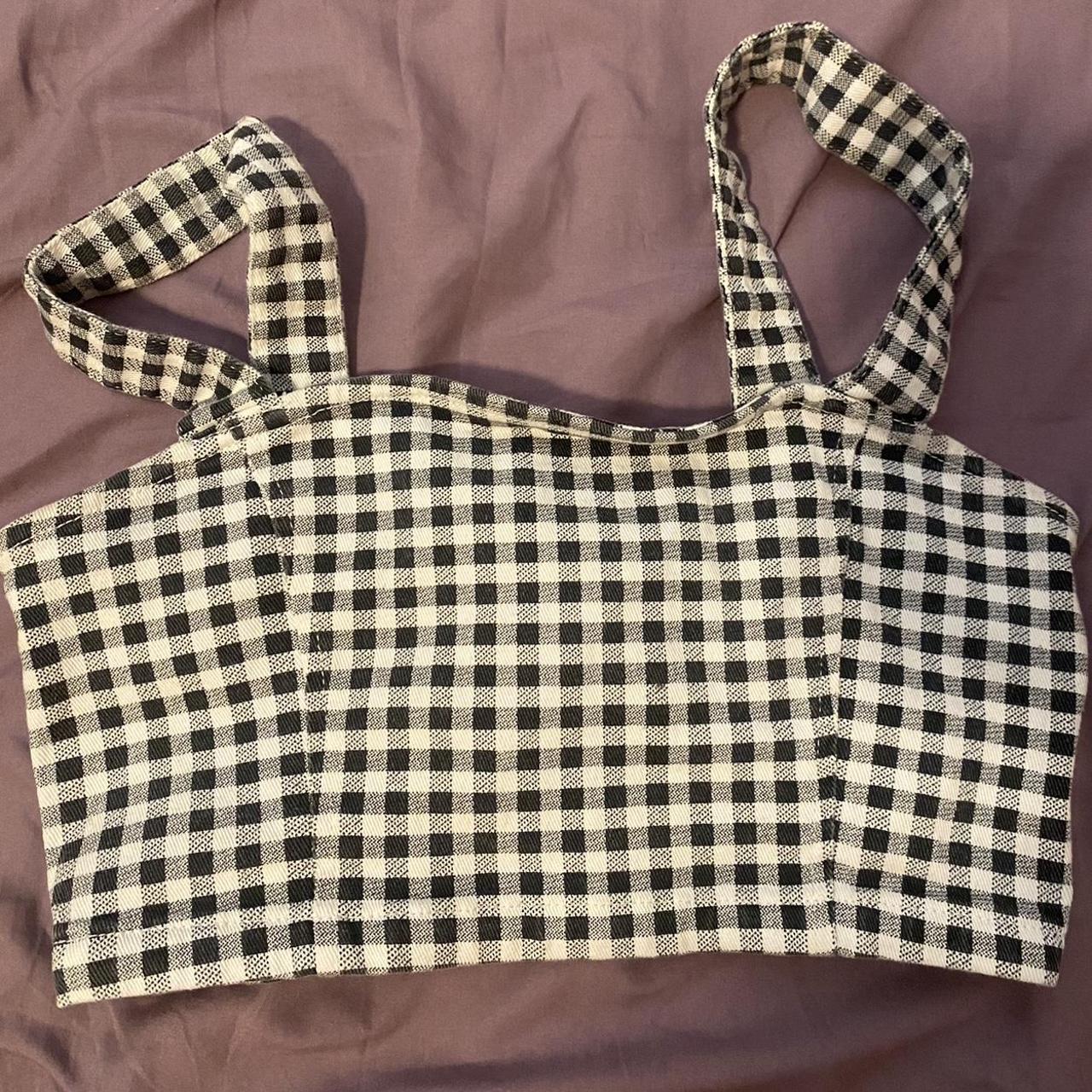 Checkered crop top No tag - fits size small/xsmall - Depop