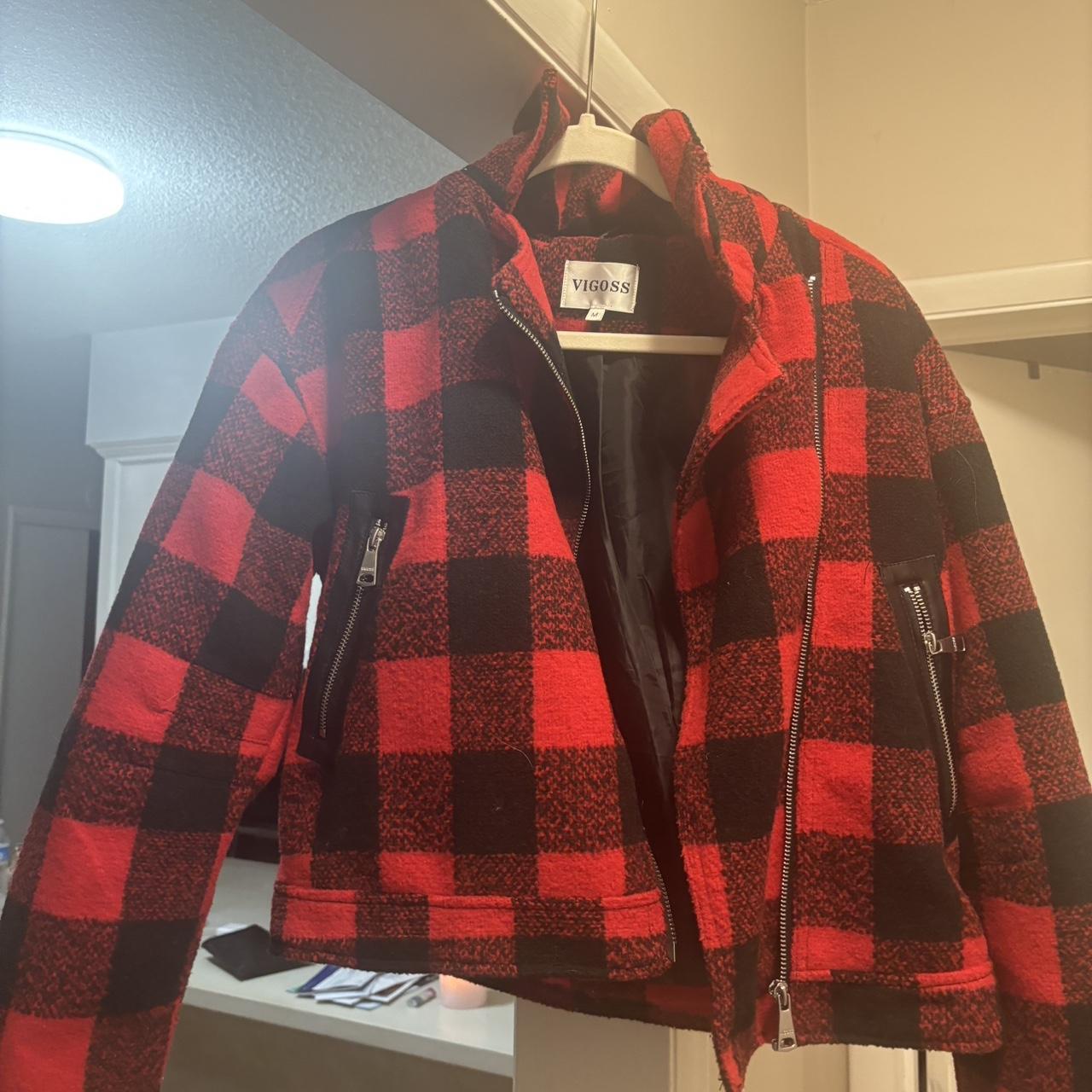 Red checkered jacket Amazing quality !! - Depop