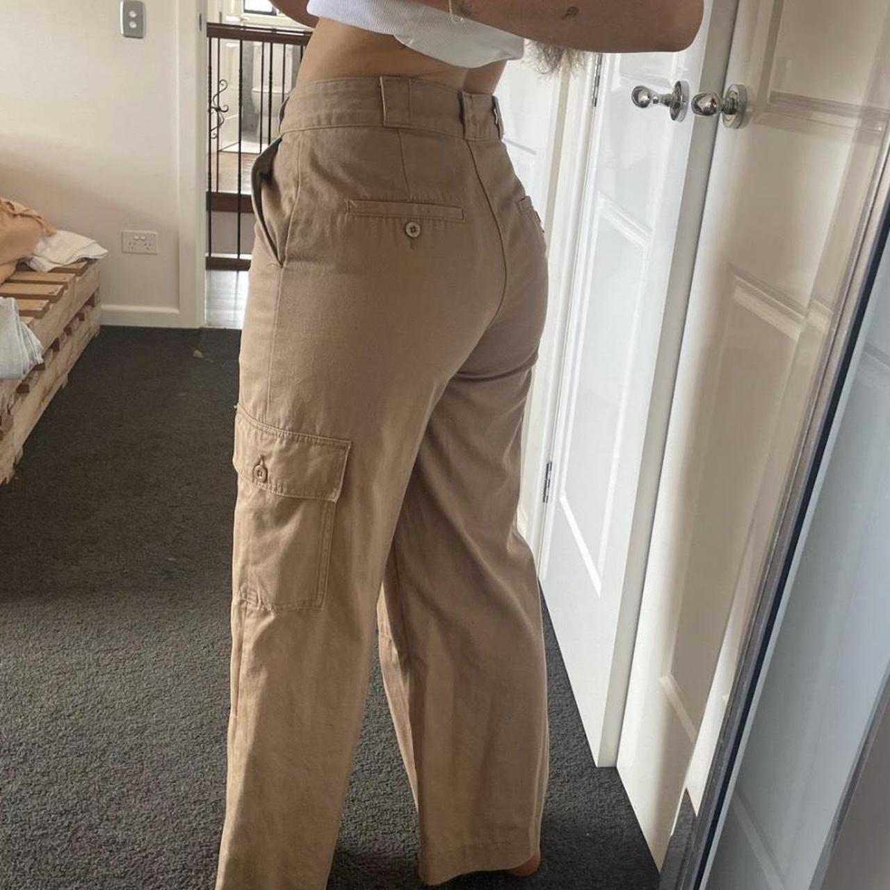 glassons brown high waisted cargos size 10. Hardly... - Depop