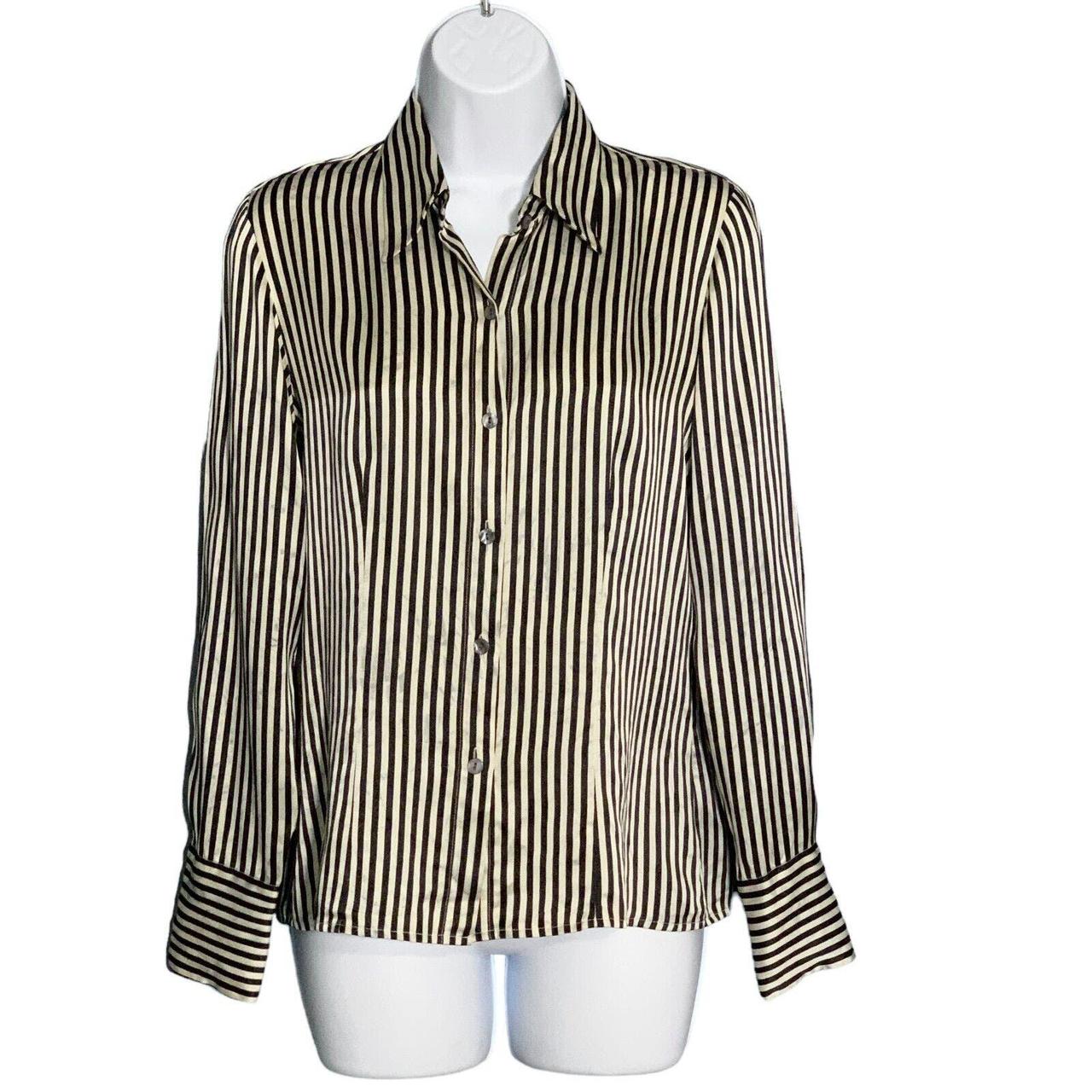 This vintage Tracy M silk button-up blouse is a... - Depop