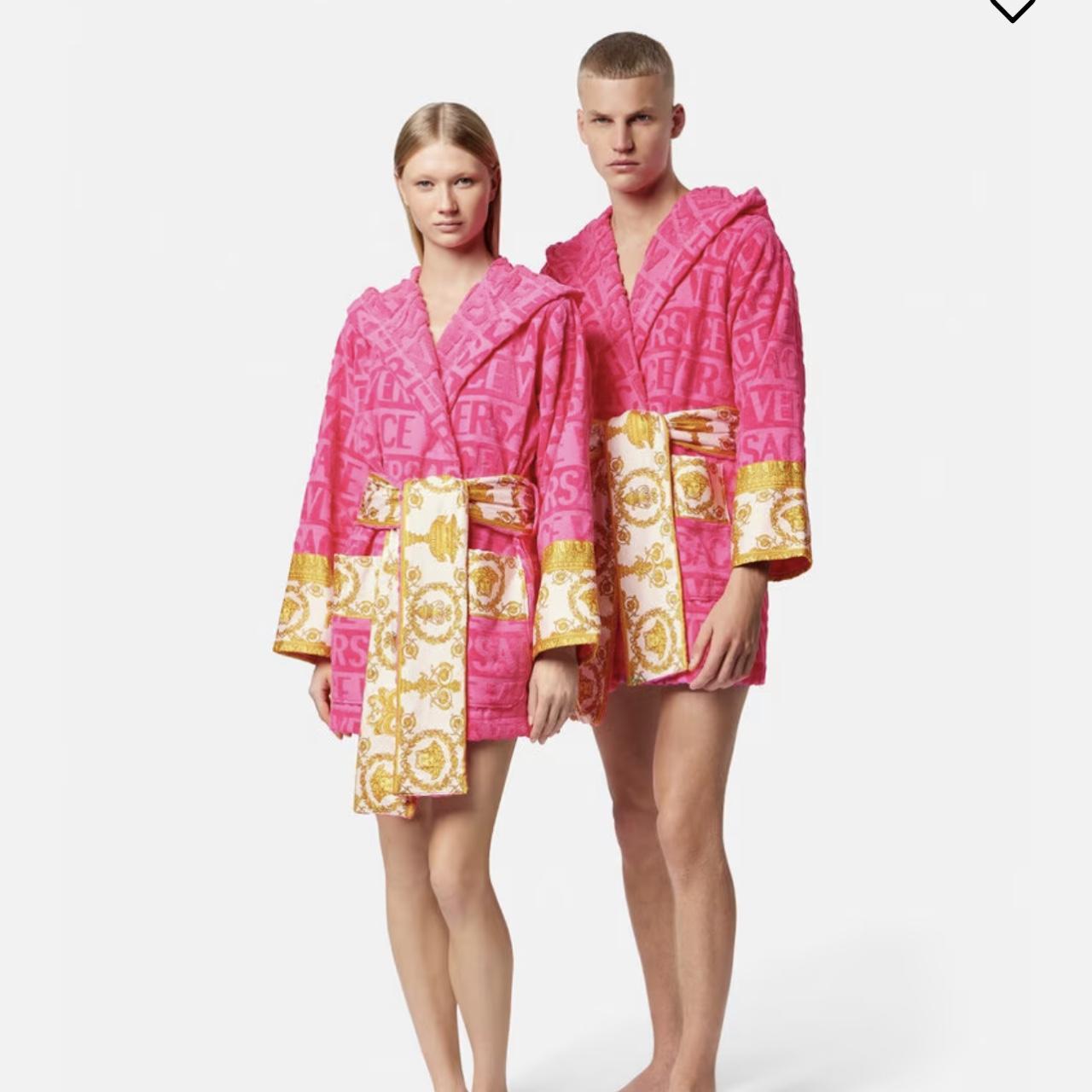 Versace short pink robe Size small Brand new tags... - Depop