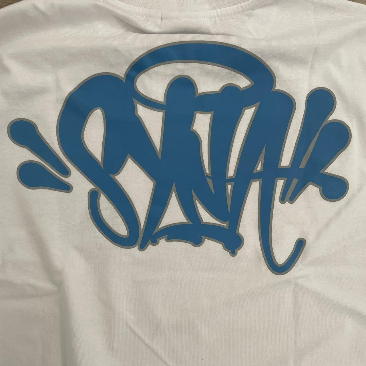 -white and blue syna world long sleeve tee -brand... - Depop