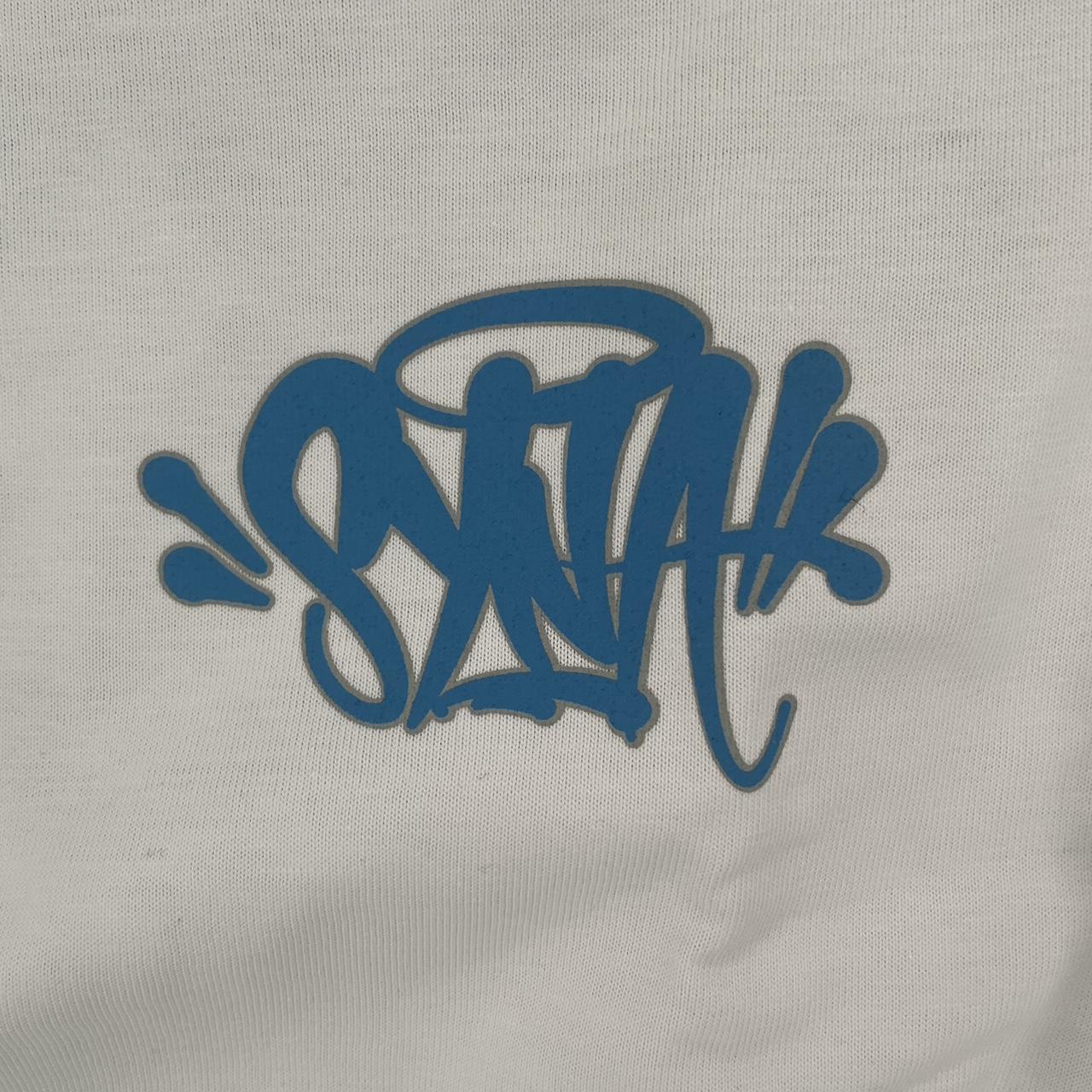 -white and blue syna world long sleeve tee -brand... - Depop