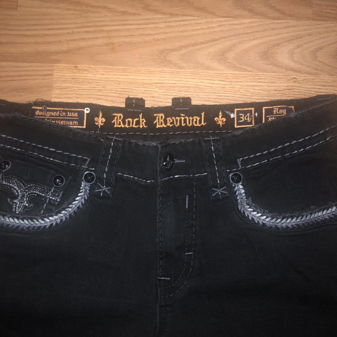 black RockRevival jeans straight fit size 34 good... - Depop