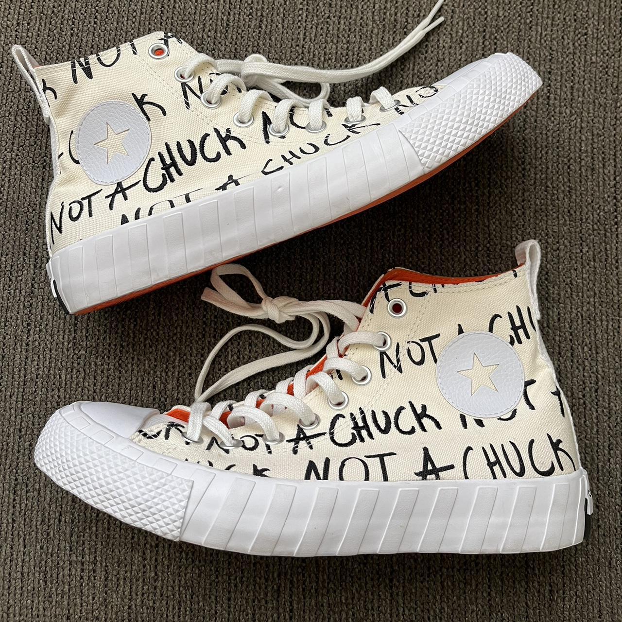 NOT A CHUCK Converse. Orange, cream, and white. Had... - Depop