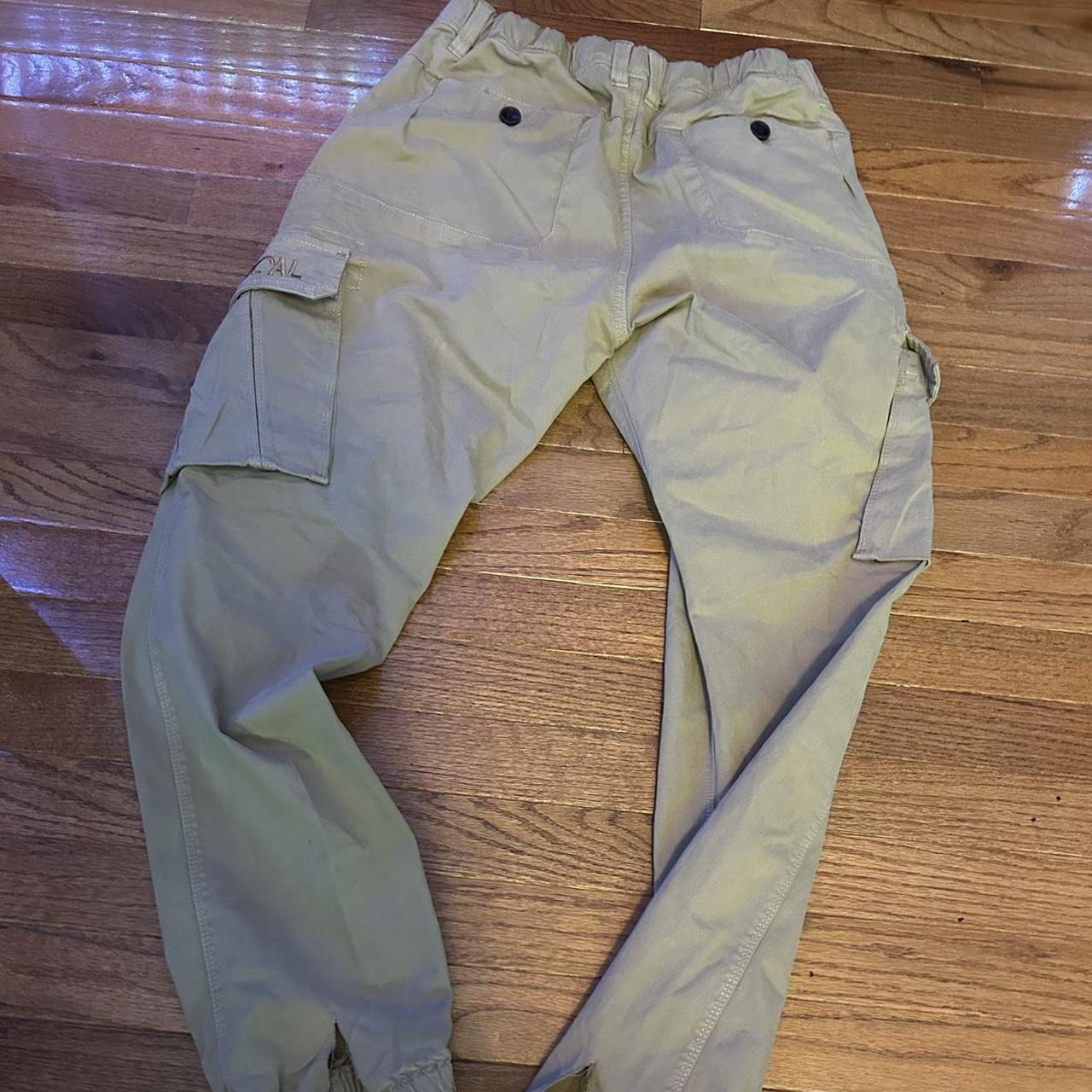 Beige/tan cargo carpenter pants (cut cuffs for... - Depop