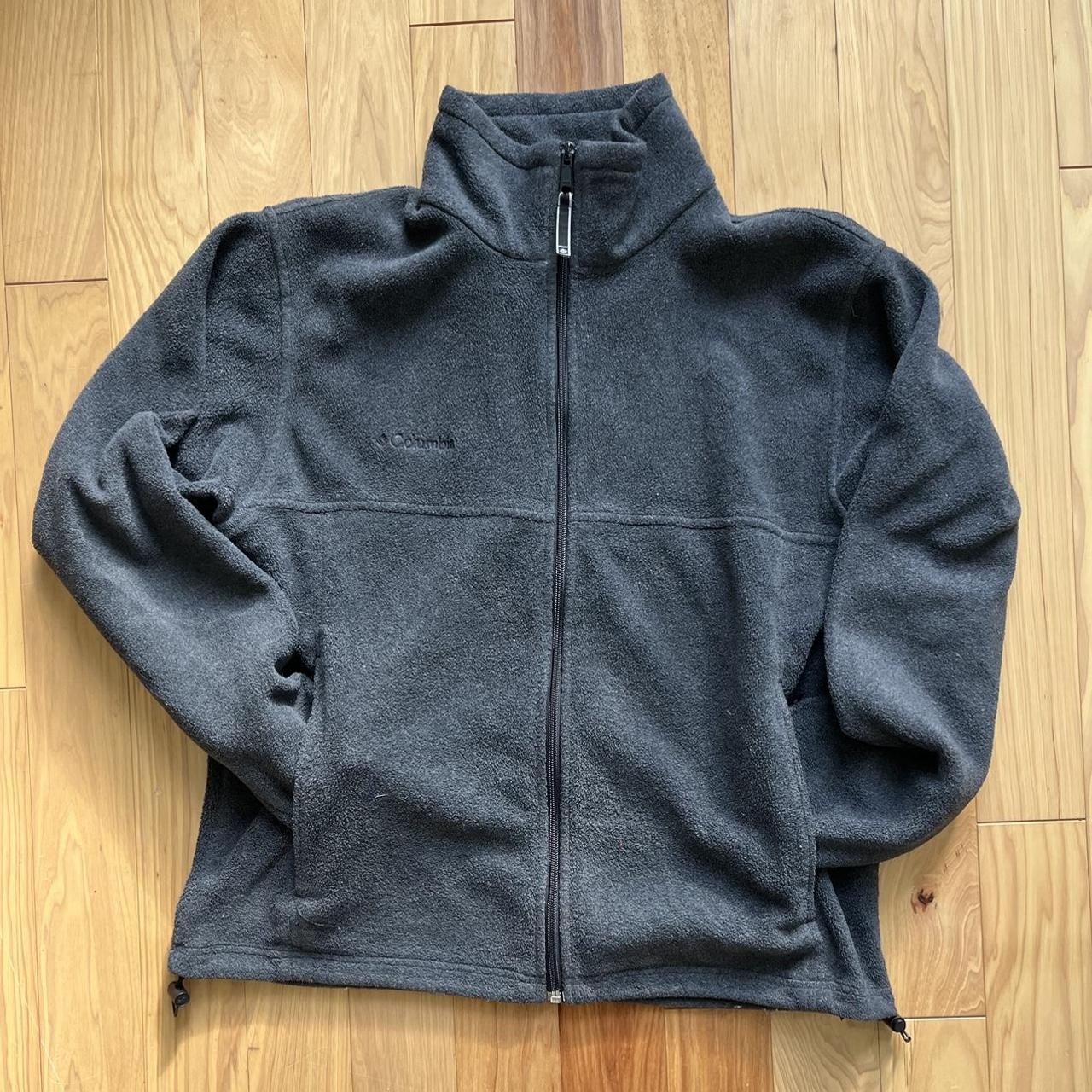 Grey Columbia Fleece Zip Up Jacket Size M - Depop