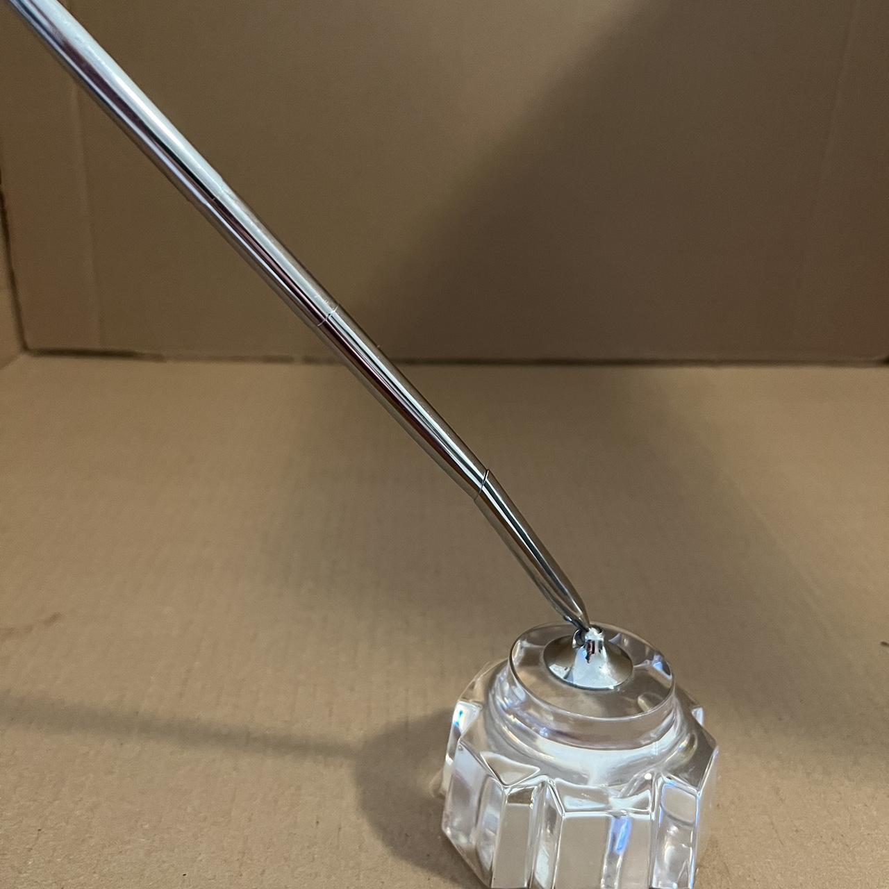 VTG ORREFORS Sweden Crystal Pyramid Paperweight Pen... - Depop