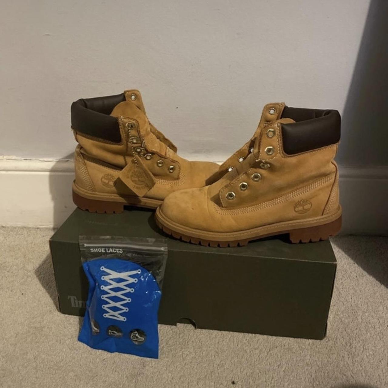 Original timberland boots worn original laces and... - Depop