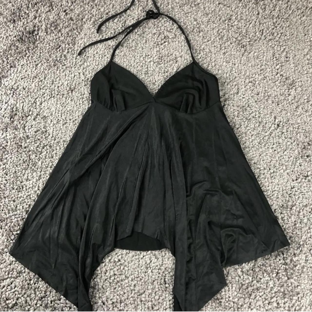 Y2k 2000s Express Top XS Womens Black Handkerchief... - Depop