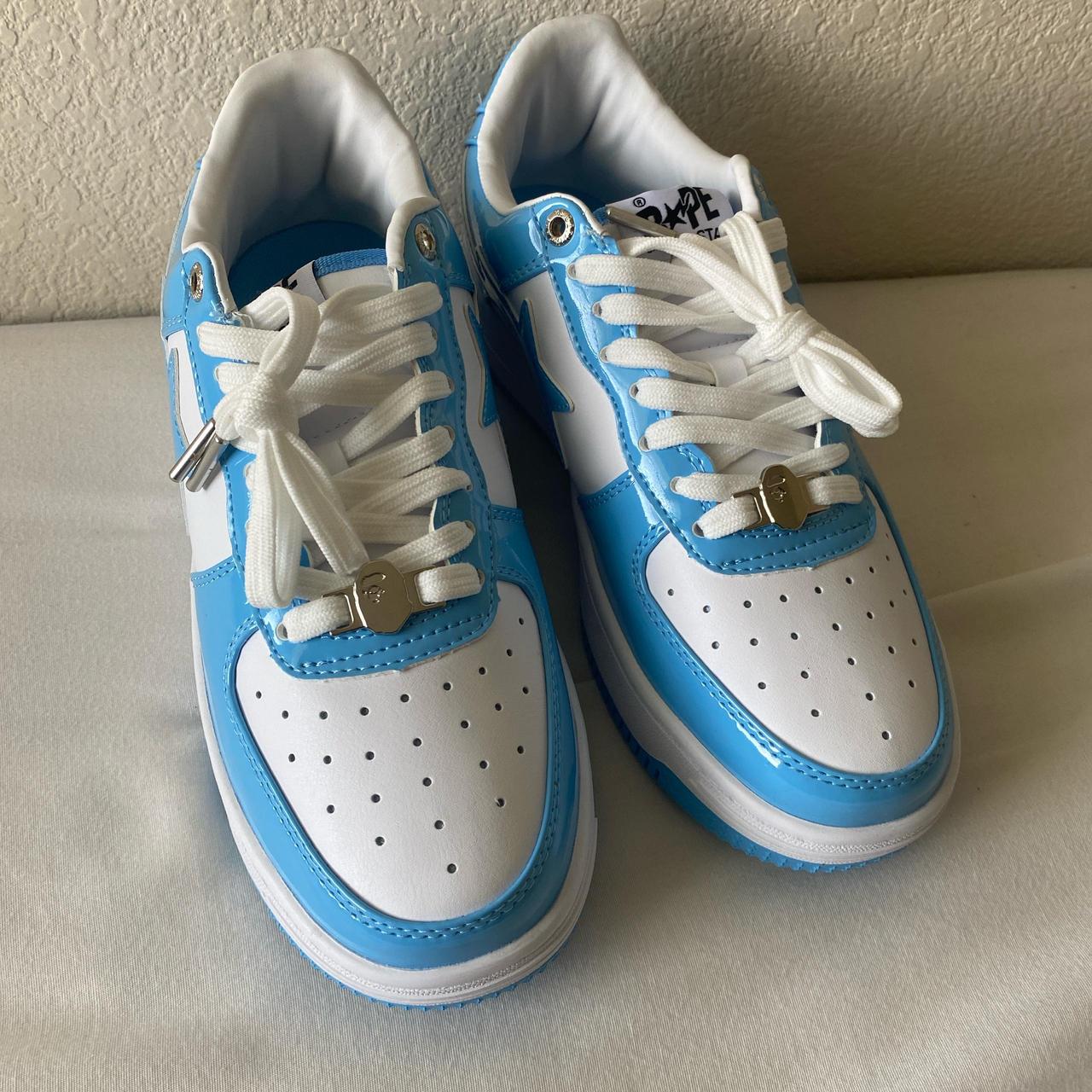 Used Sky Blue Bapesta No box Size 8 #bape... - Depop
