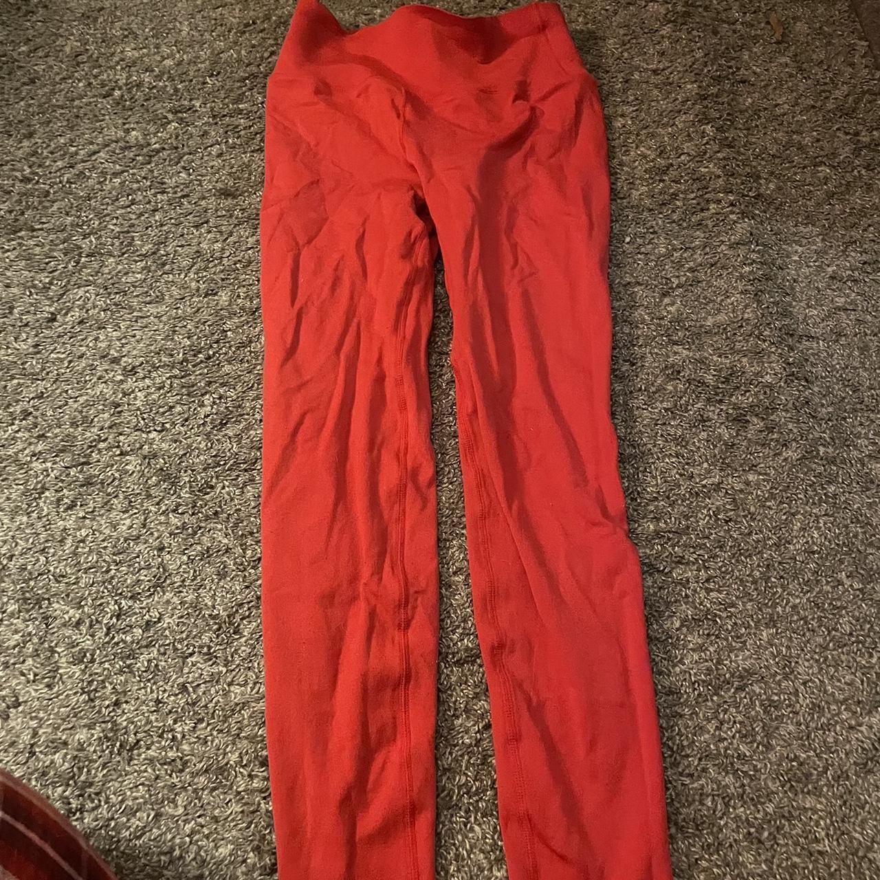 Fabletics Red Workout Leggings, Size M-L - Depop
