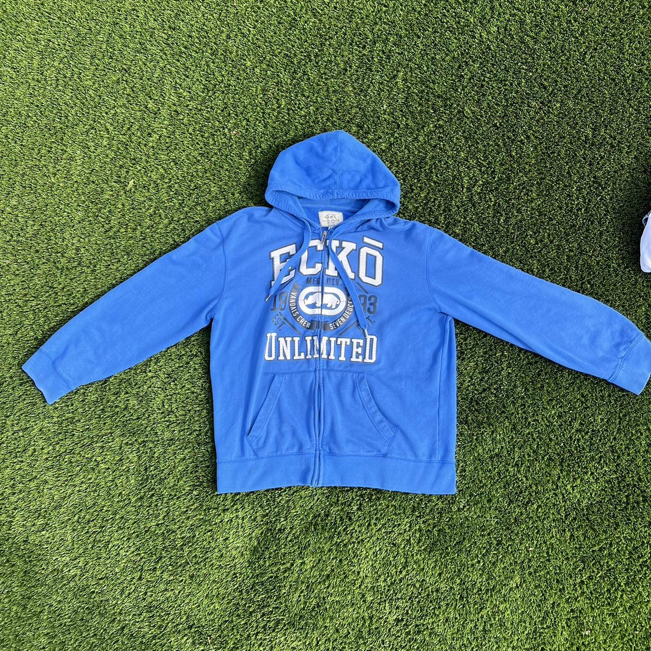 Vintage Ecko Unltd Y2K Zip up hoodie - Size XL - Depop