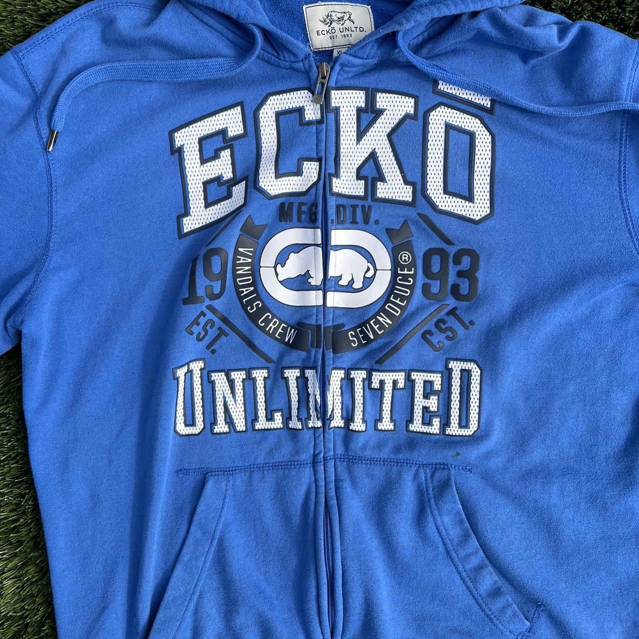 Vintage Ecko Unltd Y2K Zip up hoodie - Size XL - Depop
