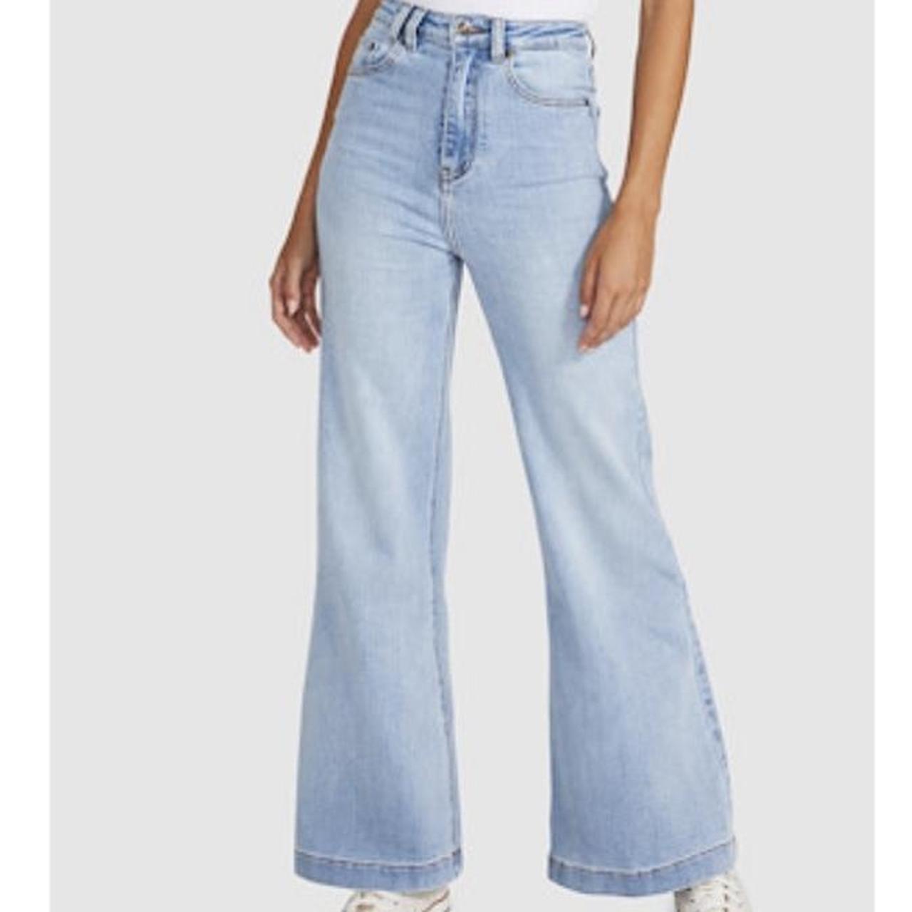 Insight denim light wash high waisted glared... - Depop