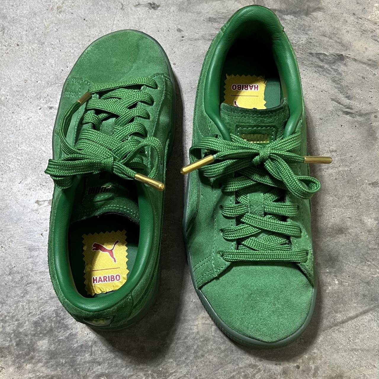 Puma x Haribo Green Pumas Worn multiple times but... - Depop