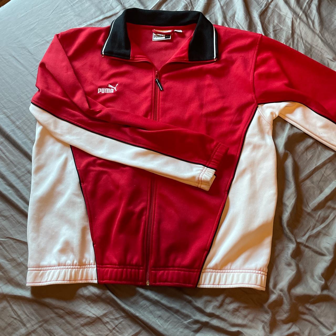 red puma zip up size large very nice piece,... - Depop