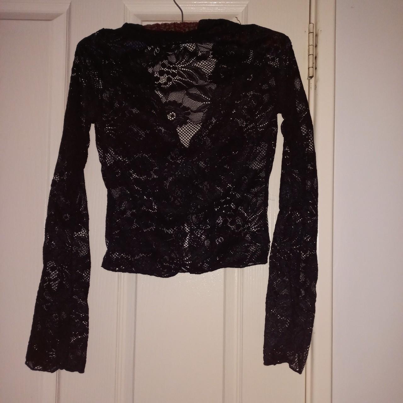 🖤 Venderbys Pretty Luna Lace button front top... | Depop