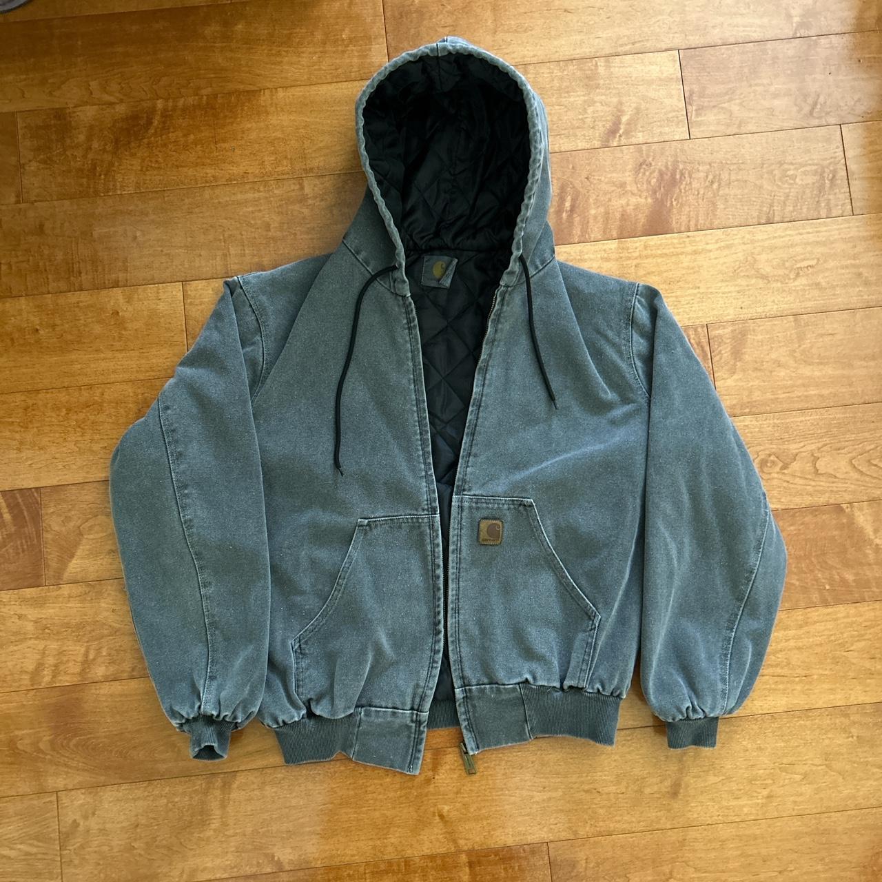 carhartt j130 jacket grey broken... | Depop