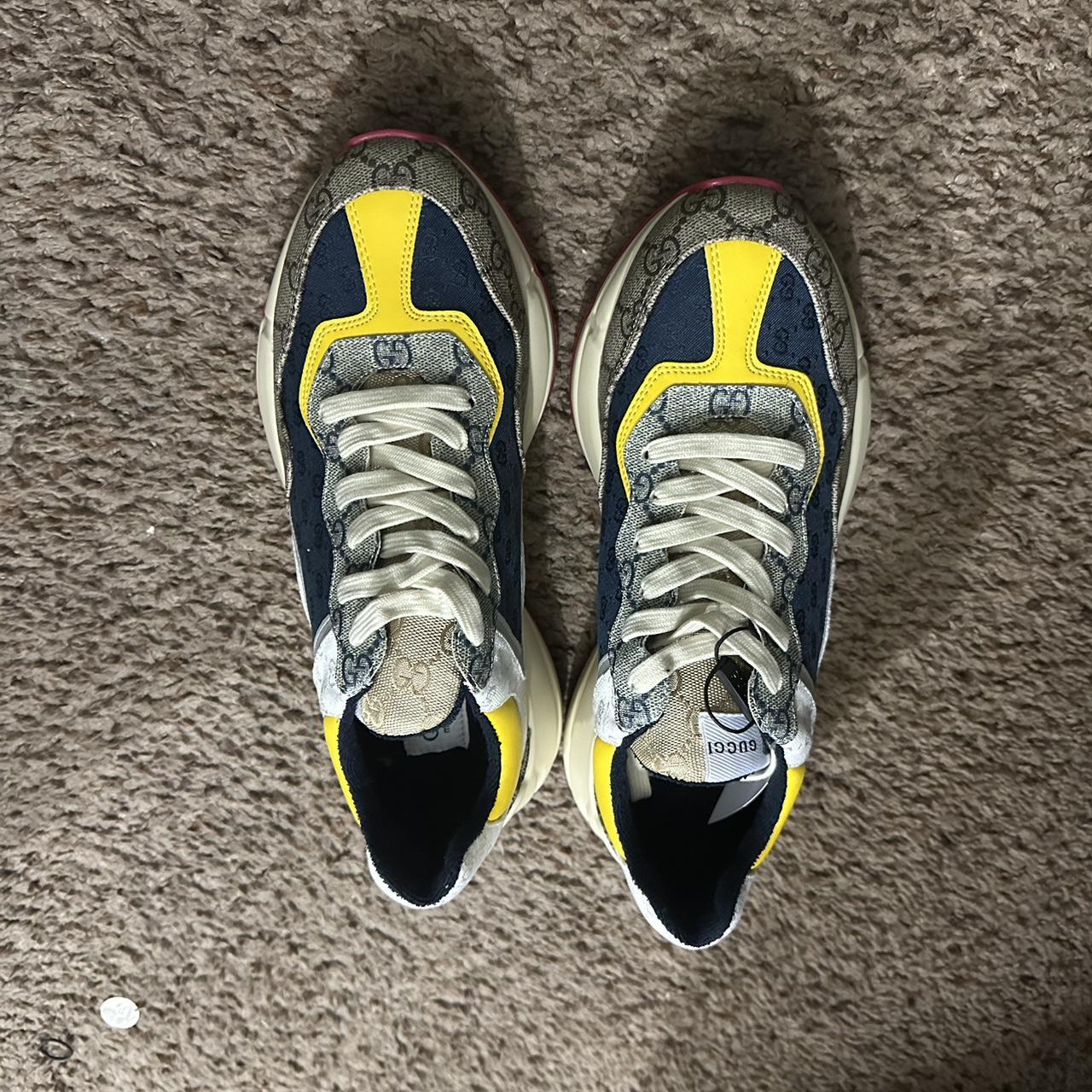 Gucci Rython Sneaker Size 42( 9 US) Worn... - Depop