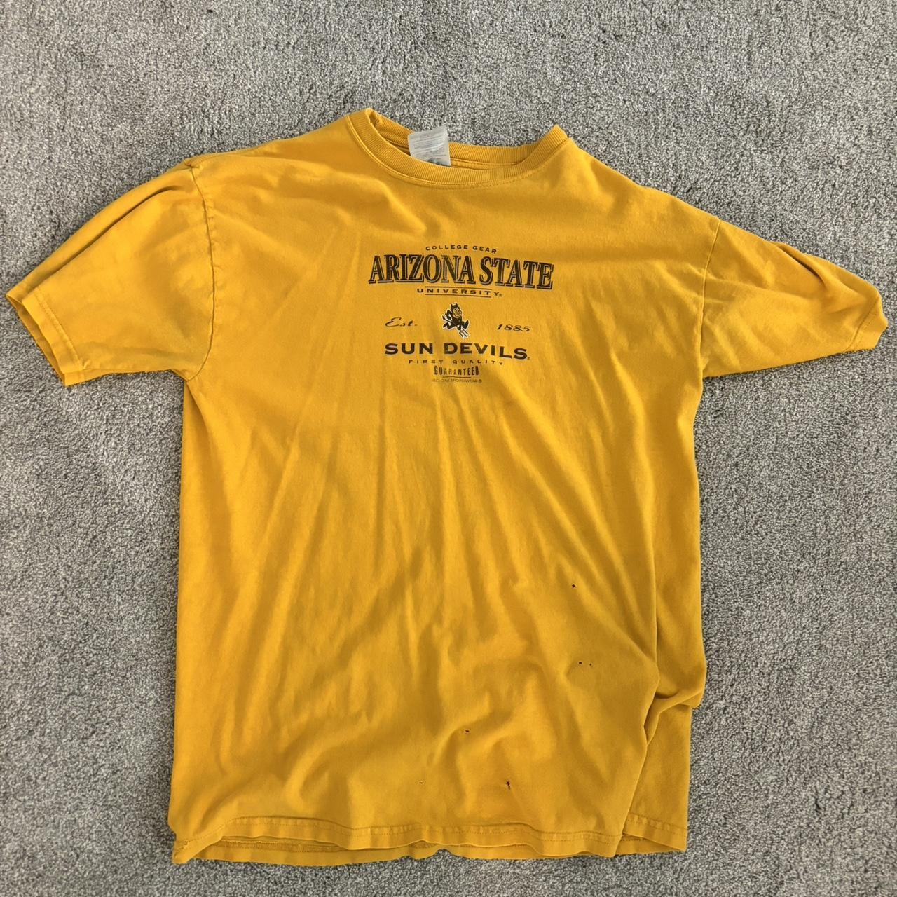 Vintage yellow arizona state t-shirt tee graphic.... - Depop