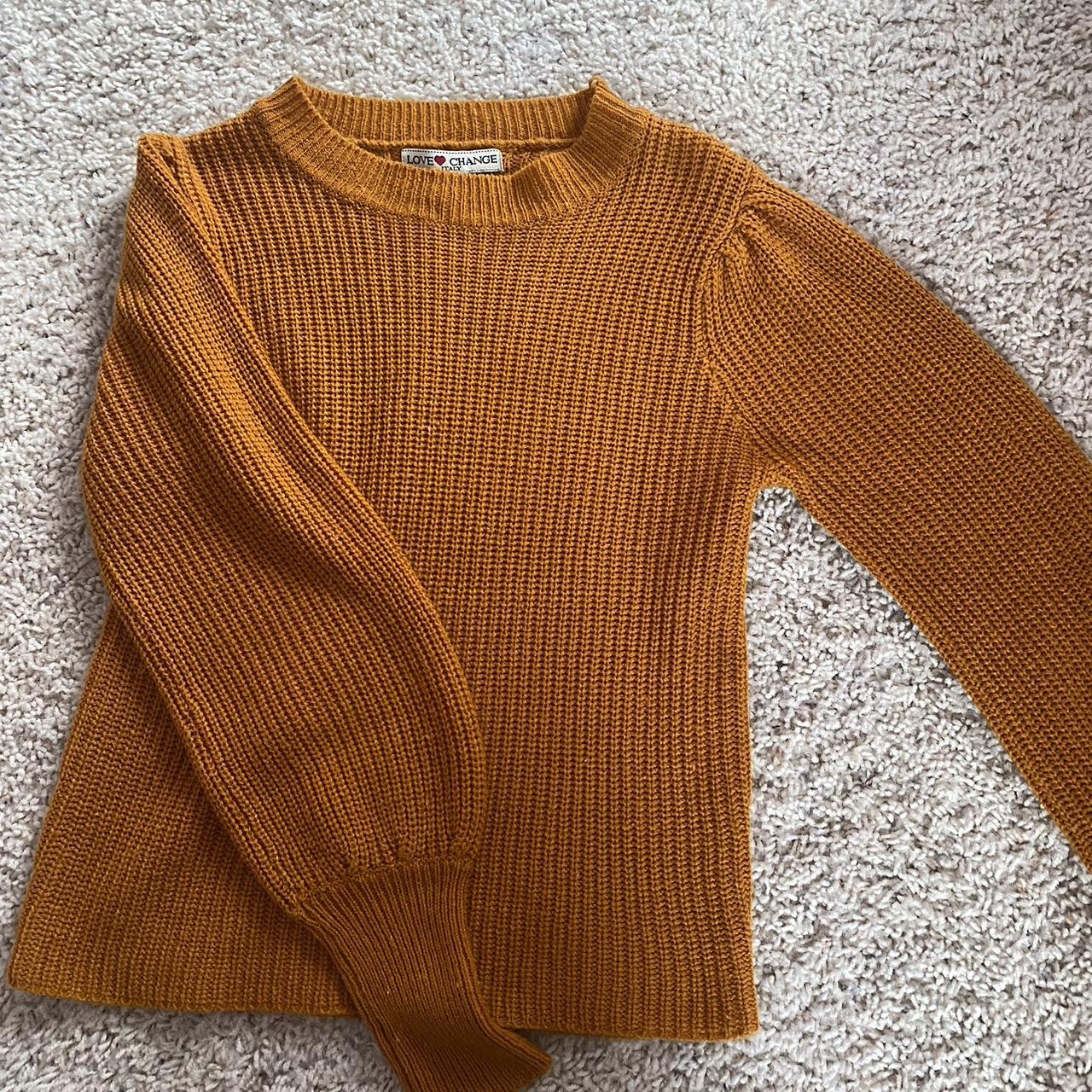 pumpkin orange color, fall sweater brand: Love... - Depop