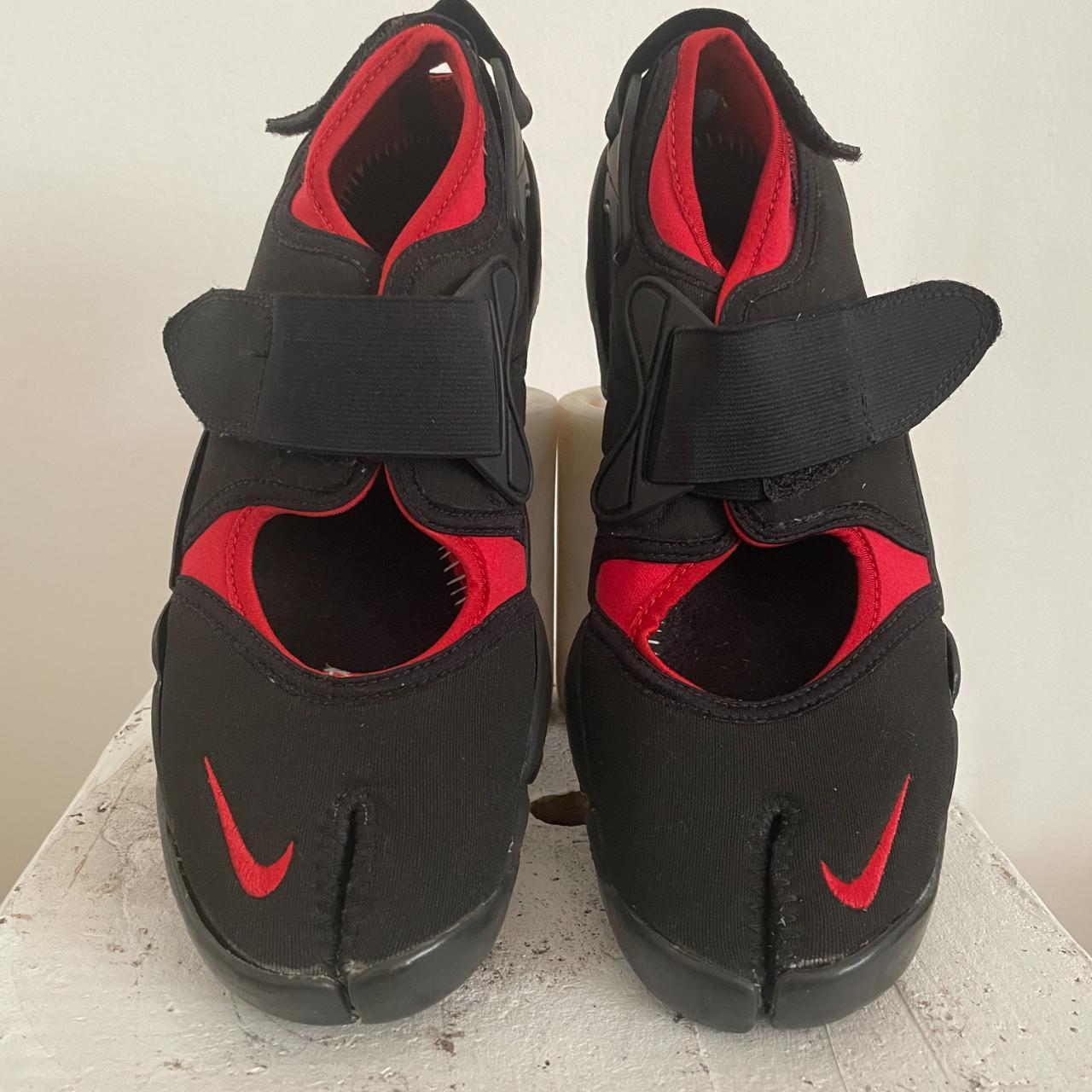 Vintage Nike Air Rift red and black split toe... - Depop