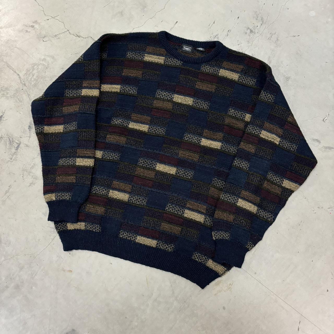 Vintage Earthtone 3D Knit Sweater 🍫 - Depop