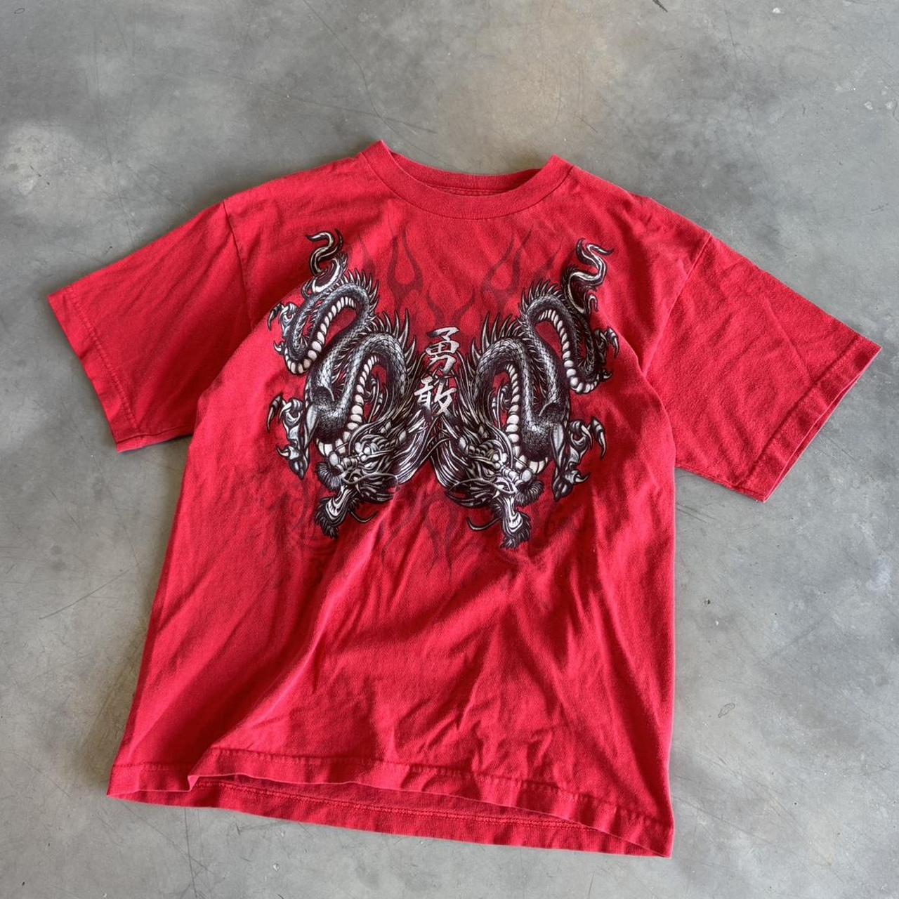 Vintage Y2k Dragon Tee Womens XL - Mens Medium... | Depop