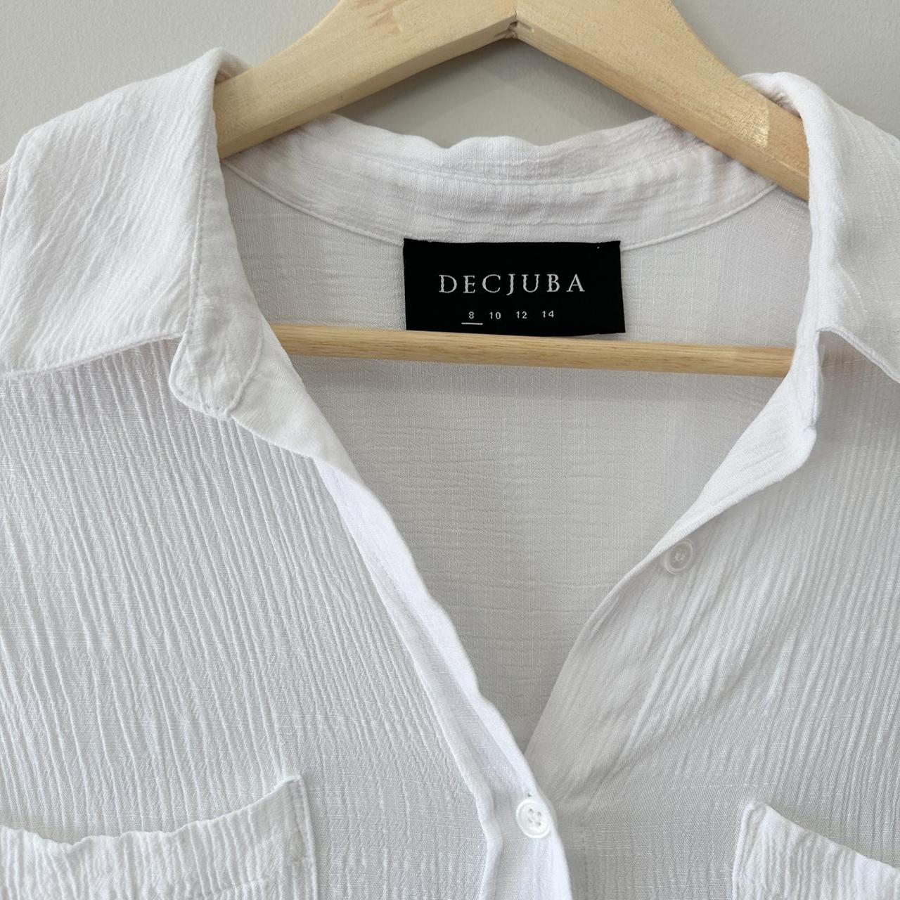 Decjuba white shirt blouse size 8 As new - washed... - Depop