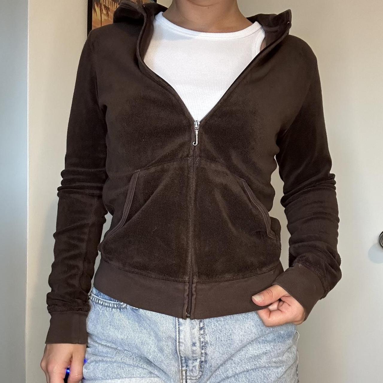 Juicy Couture Brown Velour Jacket - Size Large The... - Depop